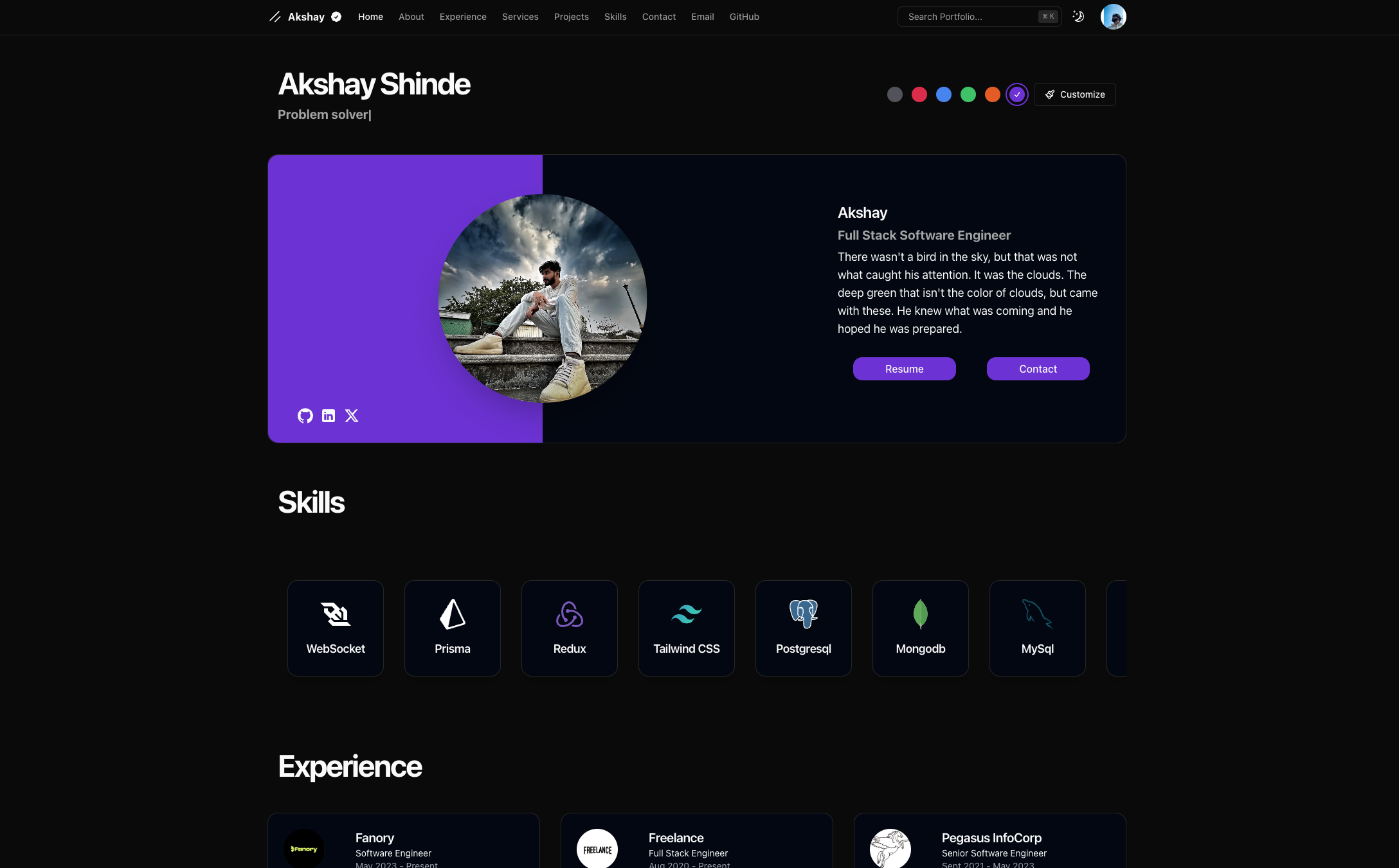 Akshay Shinde's Portfolio - Full Stack Engineer and Senior Front End Engineer